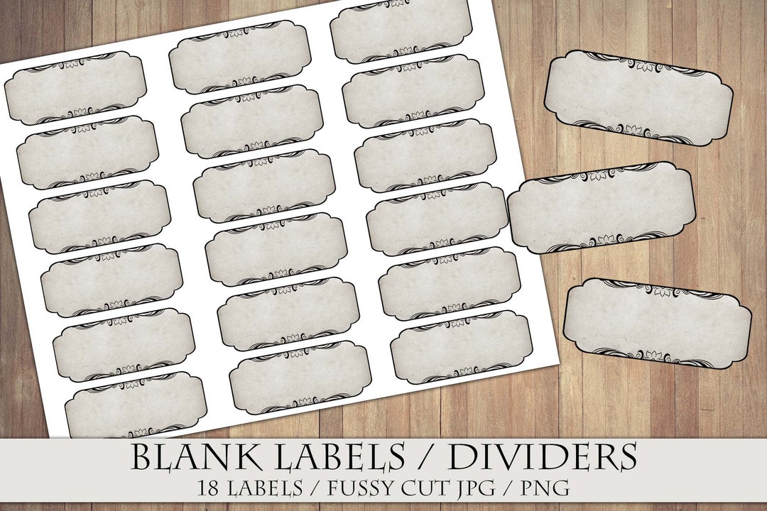 Printable Ink Saver Blank Labels, Journal Divider, Junk Journal ...