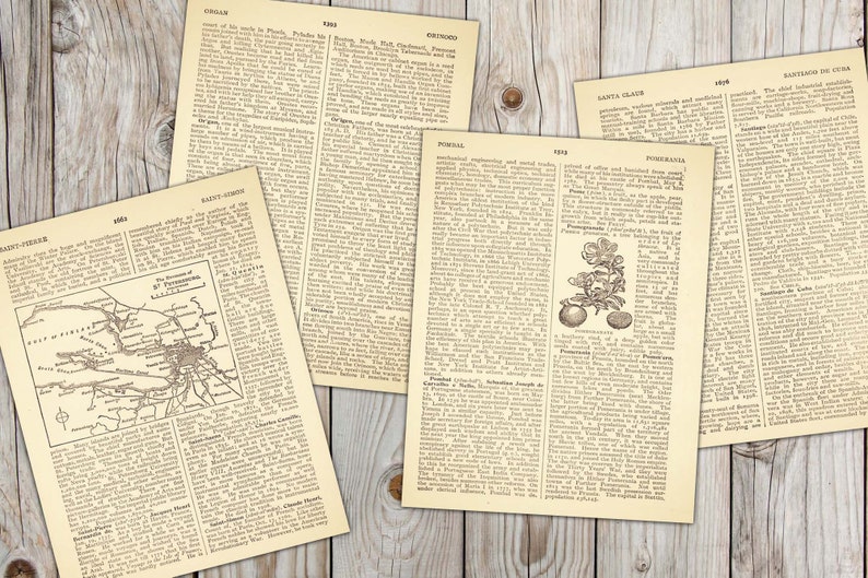Printable Vintage Papers Encyclopedia Pages Antique Junk - Etsy