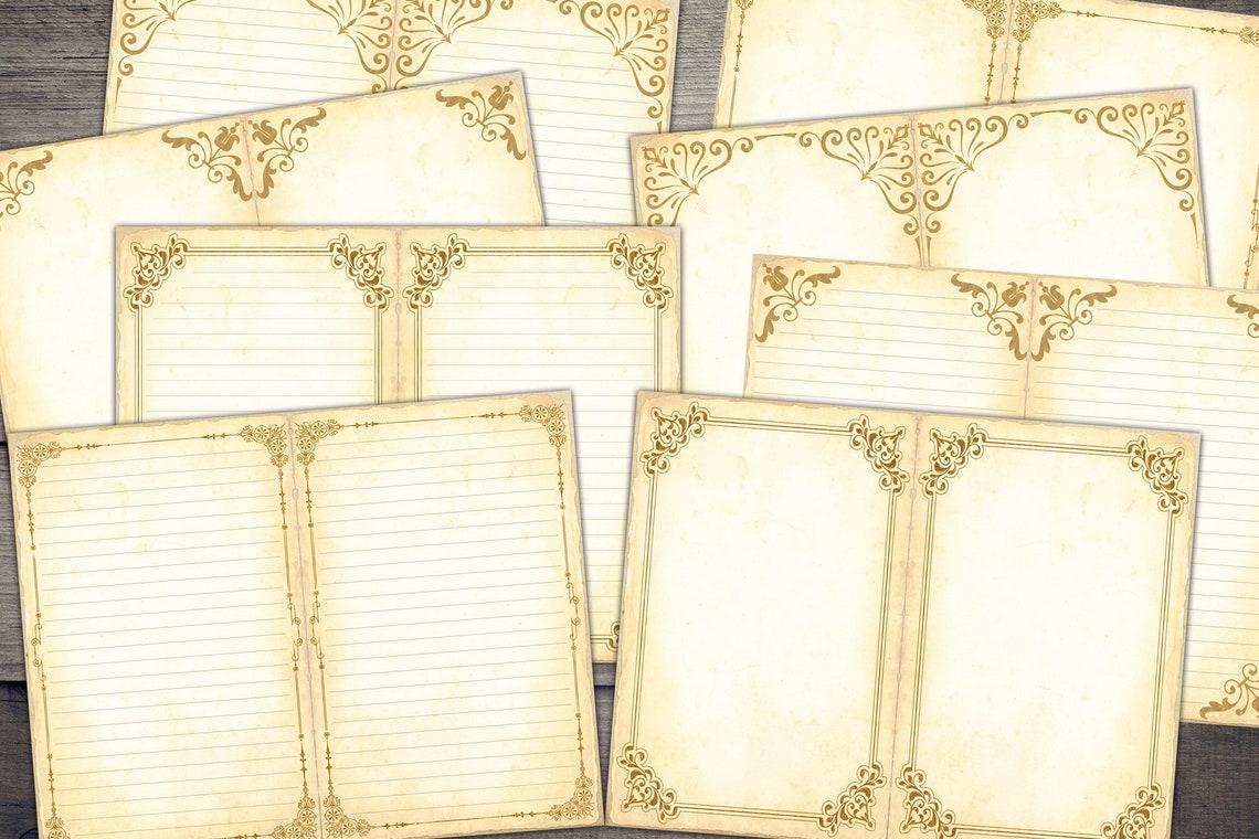Printable Vintage Border Paper Antique Junk Journal Papers - Etsy