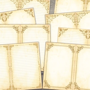 Printable Vintage Border Paper, Antique Junk Journal Papers, Old Paper ...