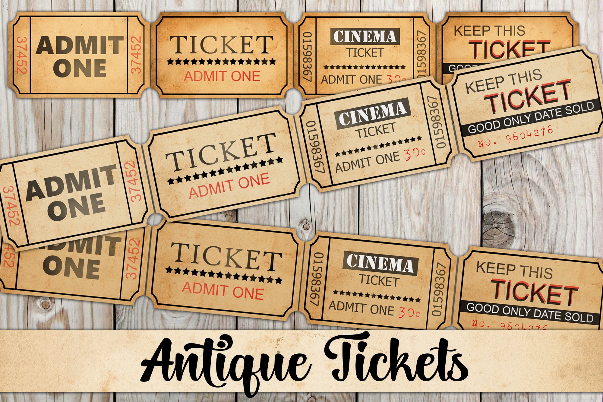 Printable Vintage Tickets Digital Junk Journal Ephemera - Etsy