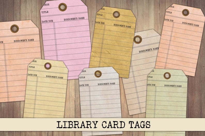 Vintage Library Card Tags: Junk Journal Ephemera (digital Download) - Etsy