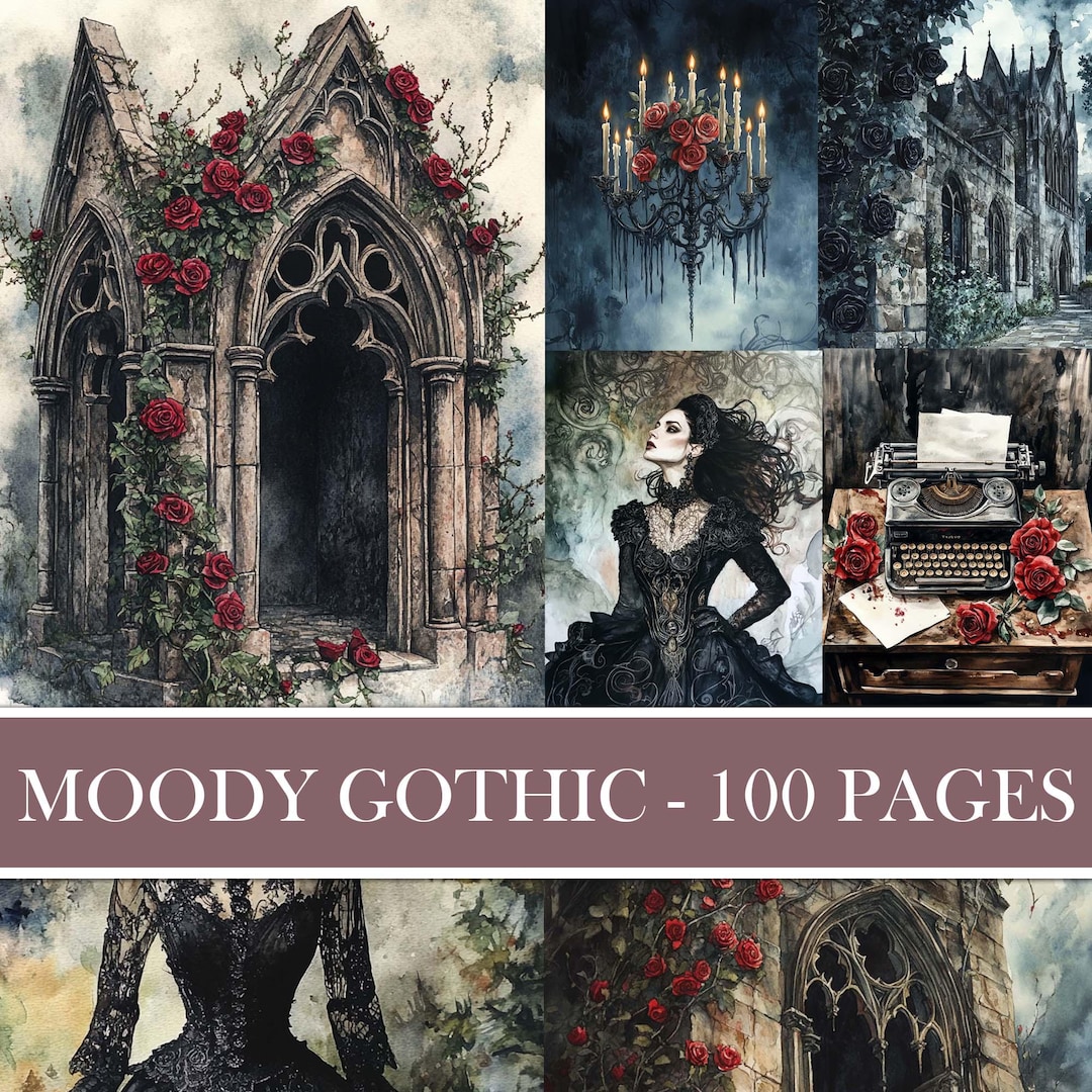 Moody Gothic Backgrounds, Junk Journal Supplies, Goth Images, Dark ...