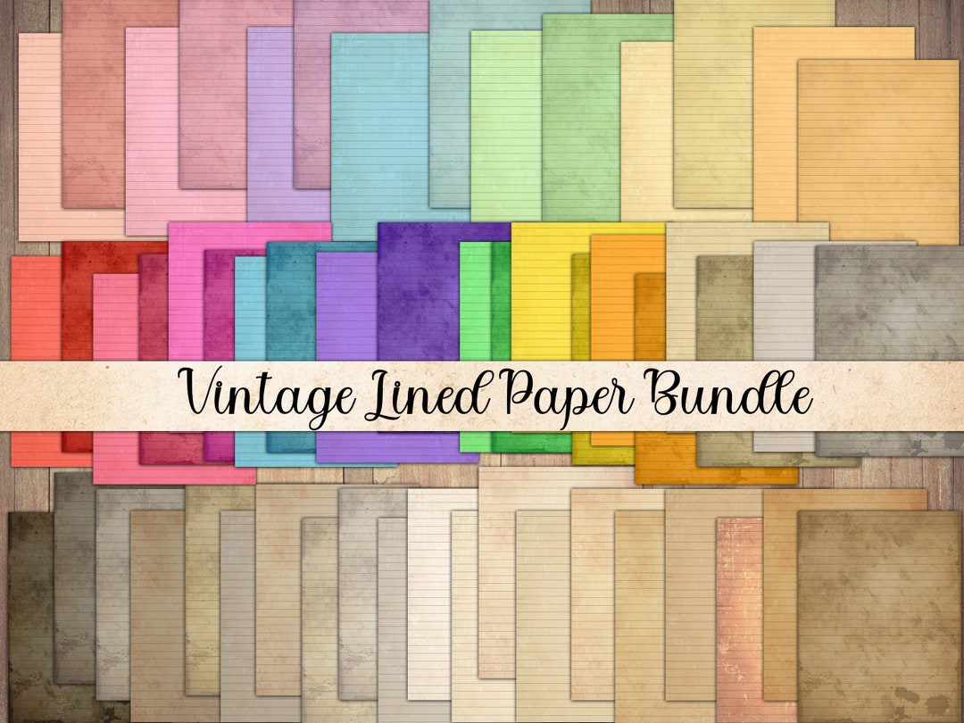 Distressed Background Lined Paper Bundle, Junk Journal Ephemera, Grunge ...