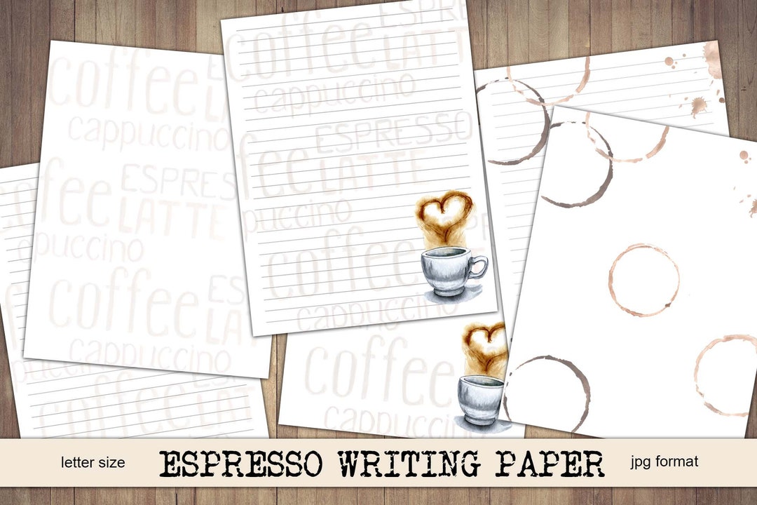 Printable Writing Paper, Coffee Stationery, Espresso, Junk Journal ...