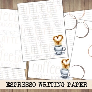 Printable Writing Paper, Coffee Stationery, Espresso, Junk Journal ...