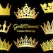 Simple Royal Crown Vector Clipart Set / Outline, Stamp and Color ...