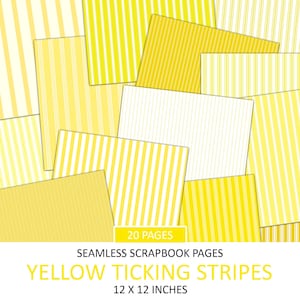 Vintage Style Ticking Stripes, Seamless Paper, Yellow Scrapbook, Junk ...