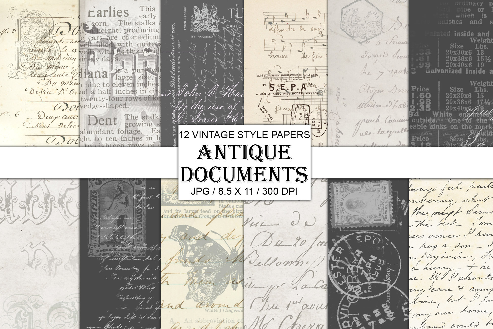 Antique Document Paper: Vintage Ephemera for Junk Journals (digital ...