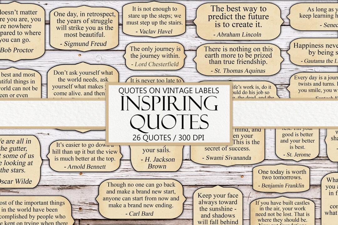Inspirational Quote Labels: Vintage Ephemera Scraps (digital Download ...
