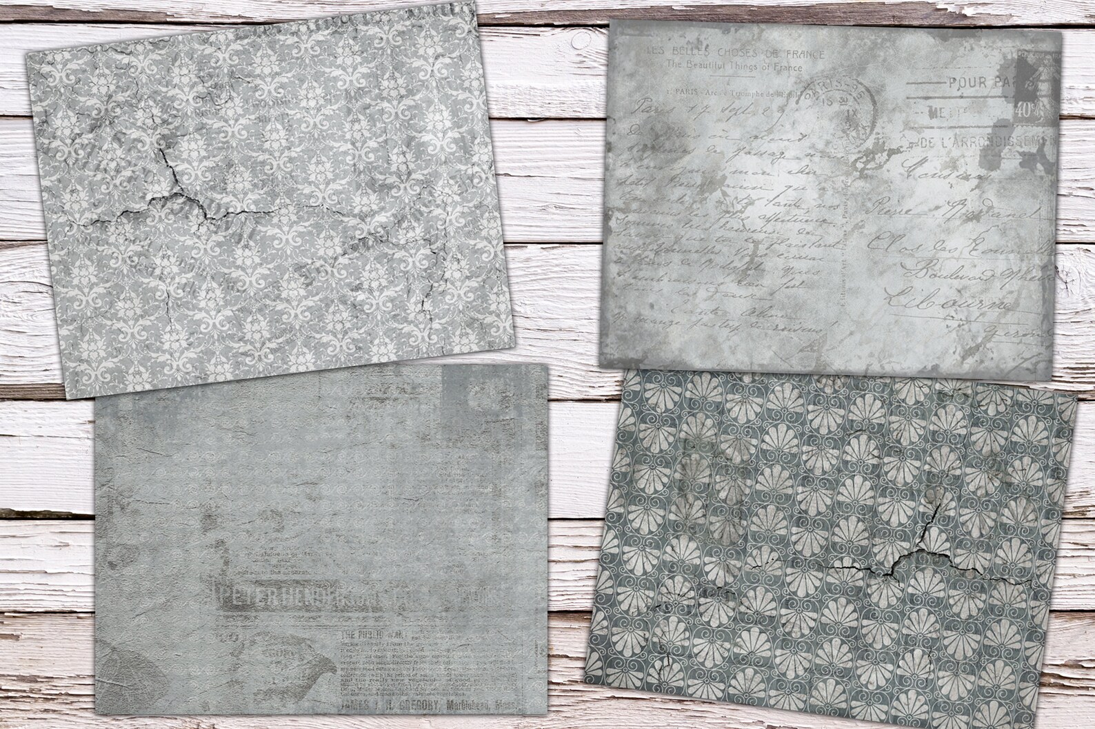 Digital Gray Journal Paper Distressed Pages Vintage Gray - Etsy