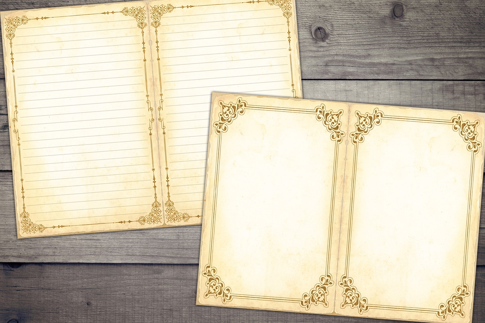 Printable Vintage Border Paper Antique Junk Journal Papers - Etsy