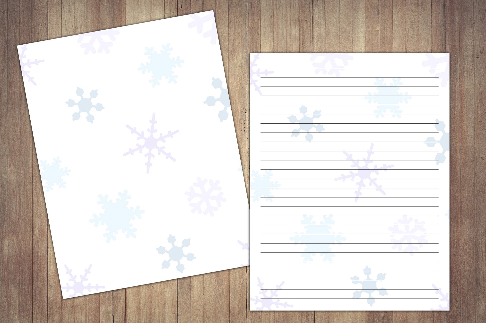 Printable Writing Paper Snowflake Blue Flakes Winter Junk - Etsy