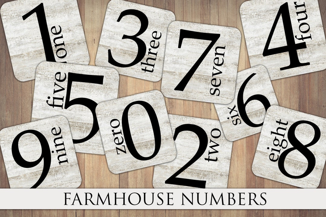 Farmhouse Wooden Numbers, Labels and Tags, Placement Cards, Junk ...