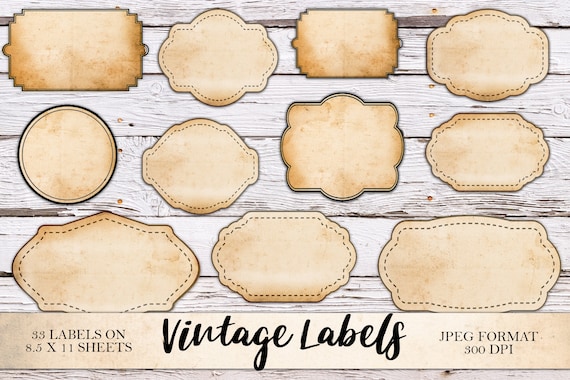 Printable Blank Vintage Labels Digital Junk Journal Ephemera - Etsy