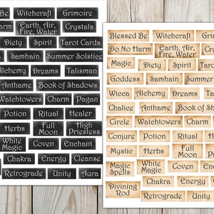 Printable Witch Word Scraps, Junk Journal, Grunge, Grimoire, Pagan ...