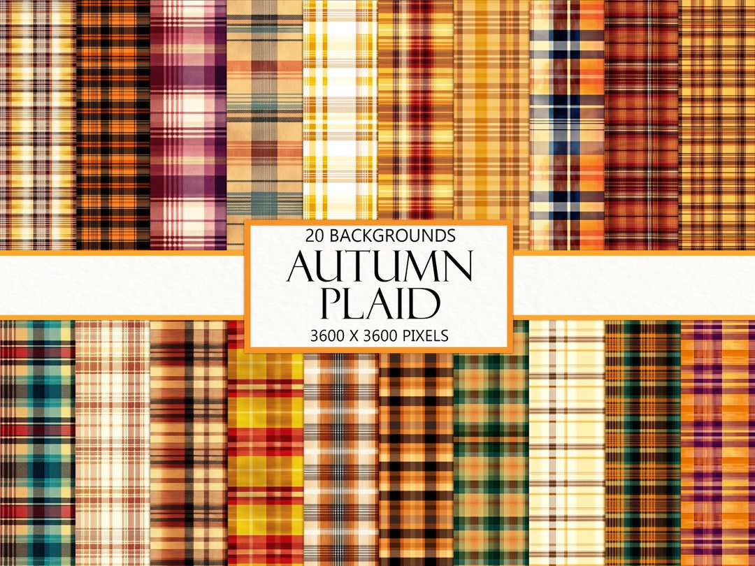 Fall Plaid Digital Paper: Seamless Linen Textures (digital Download ...