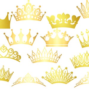 Gold Sparkle Crowns Clipart: Royalty Tiara PNG (digital Download) - Etsy