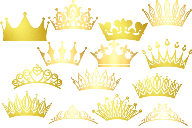 Gold Sparkle Crowns Clipart: Royalty Tiara PNG (digital Download) - Etsy