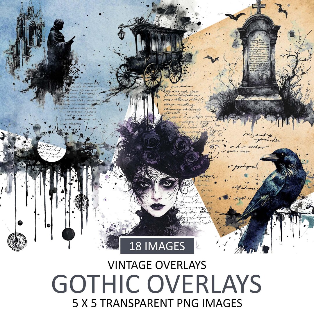 Gothic Overlays, Vintage Text and Images, Goth Victorian, Photoshop ...