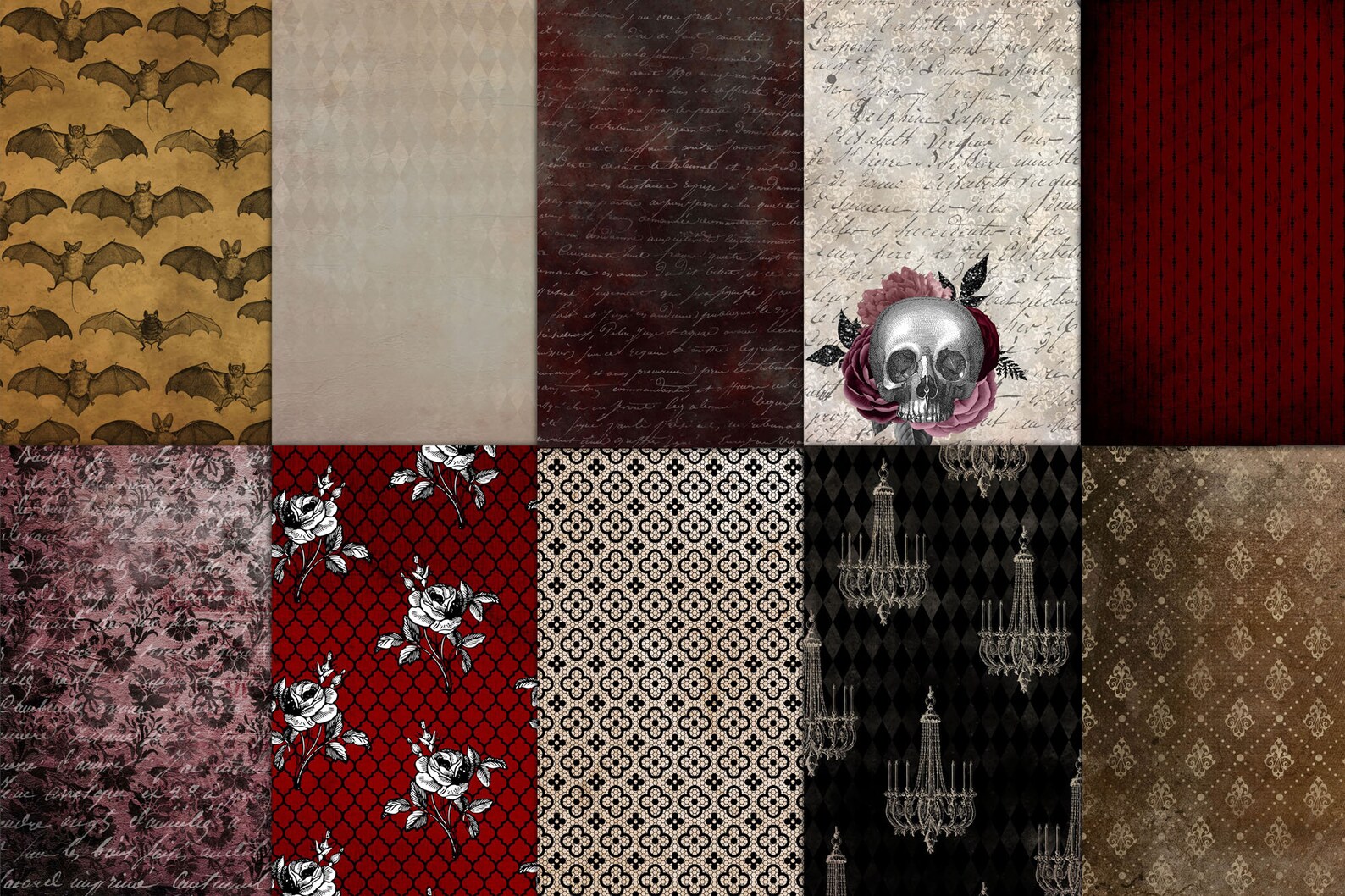 Vampire Grunge, Scrapbook Papers, Distressed Design, Junk Journal Pages ...