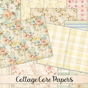 Printable Junk Journal Papers, Vintage Cottage Core, Signature Sheets ...