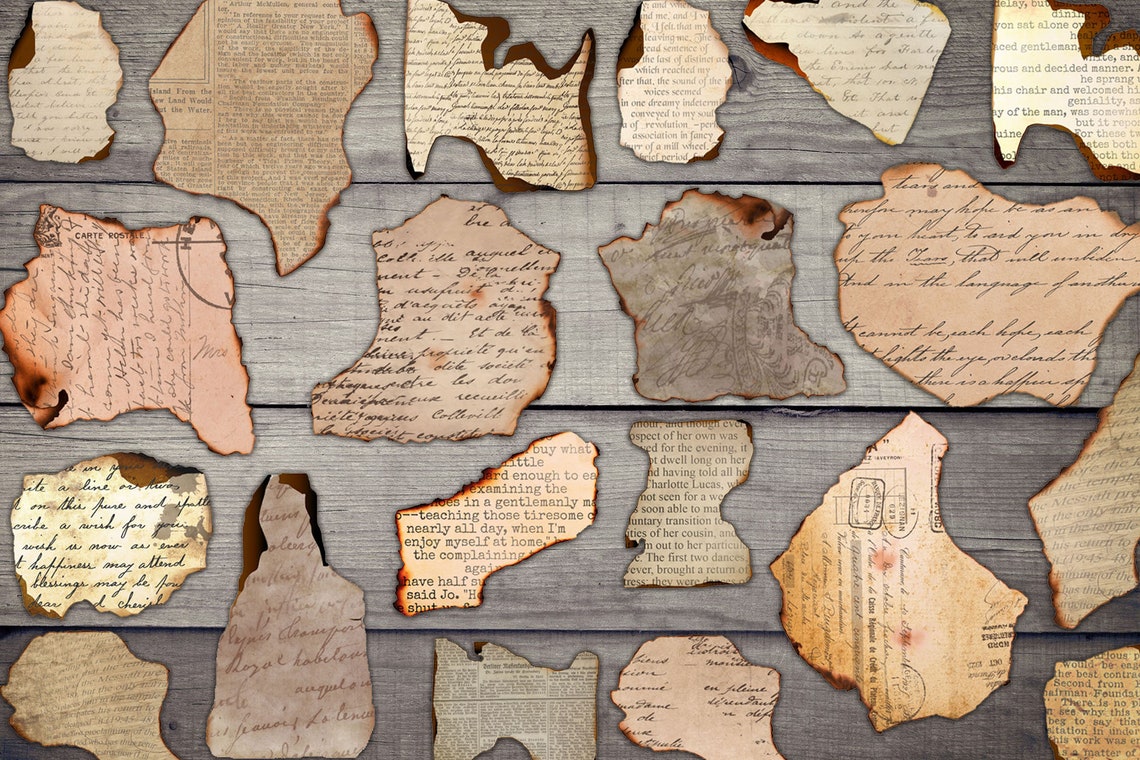 Digital Burned Paper Scraps Junk Journal Embellishment - Etsy