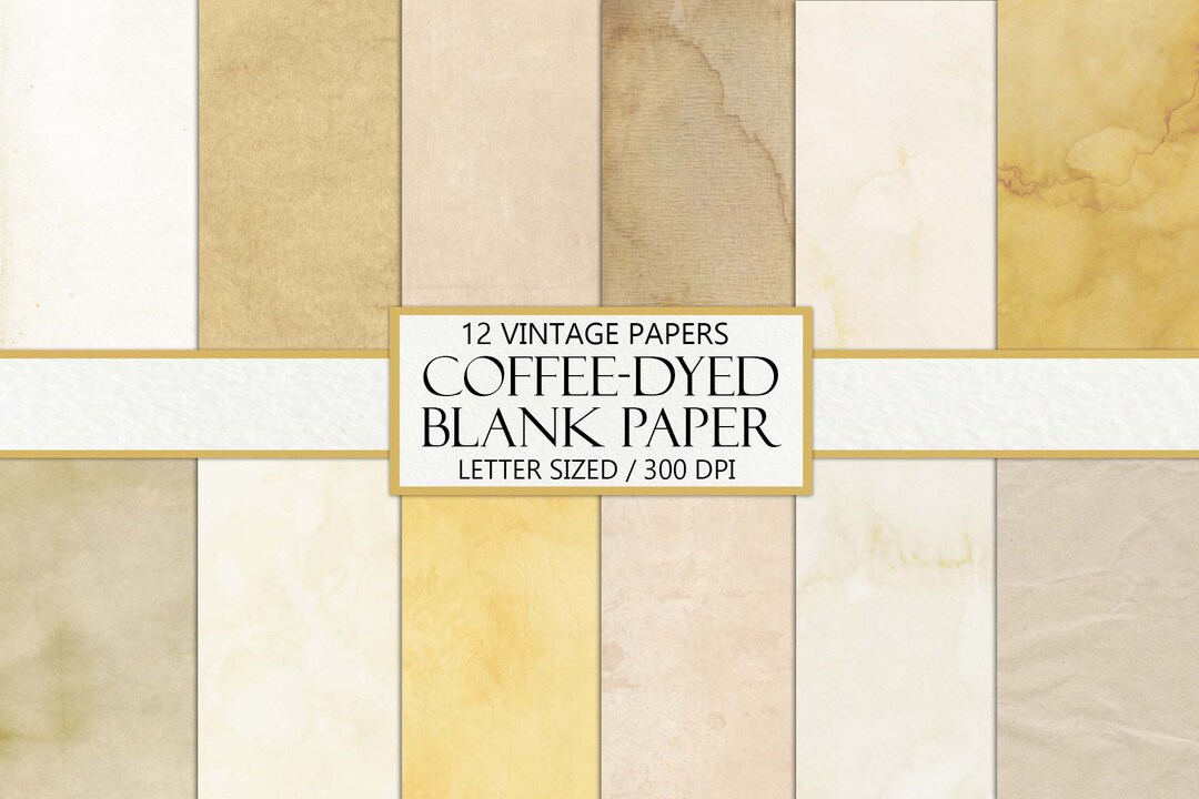 Coffee Stained Blank Paper: Vintage Junk Journal Pages (digital ...