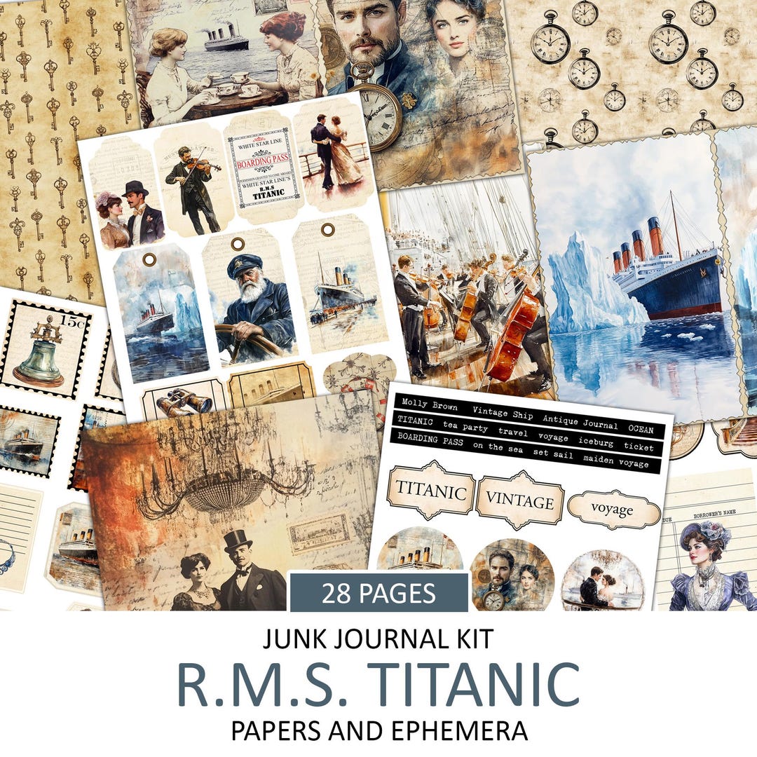 Vintage Titanic Junk Journal Kit: Printable Ephemera (digital Download ...