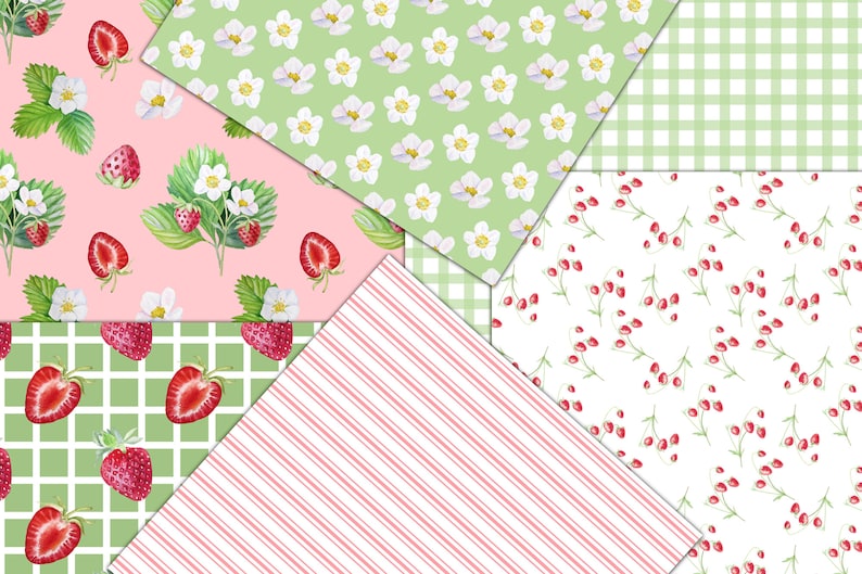 Strawberry Fields Seamless Scrapbook Paper: Repeating Pattern (digital ...