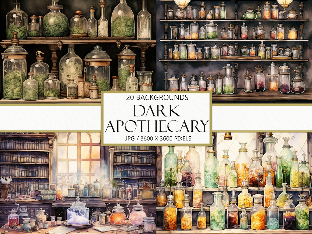 Dark Academia Apothecary Backgrounds: Scrapbook Paper (digital Download ...