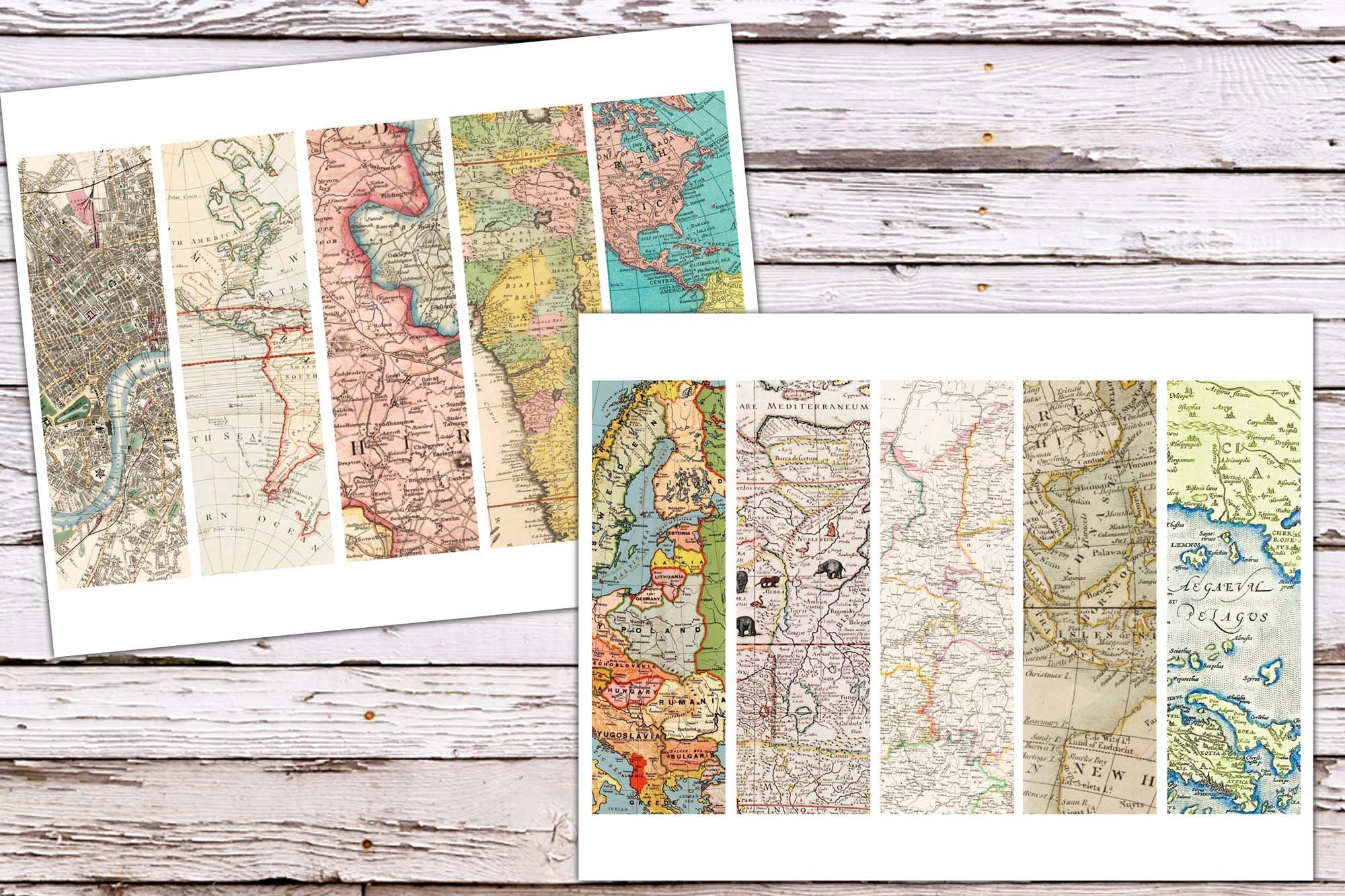 Printable Maps Bookmarks Vintage Ephemera Fussy Cut - Etsy Australia