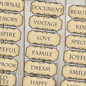 Printable Journal Word Labels, Word Scraps, Junk Journal Ephemera ...