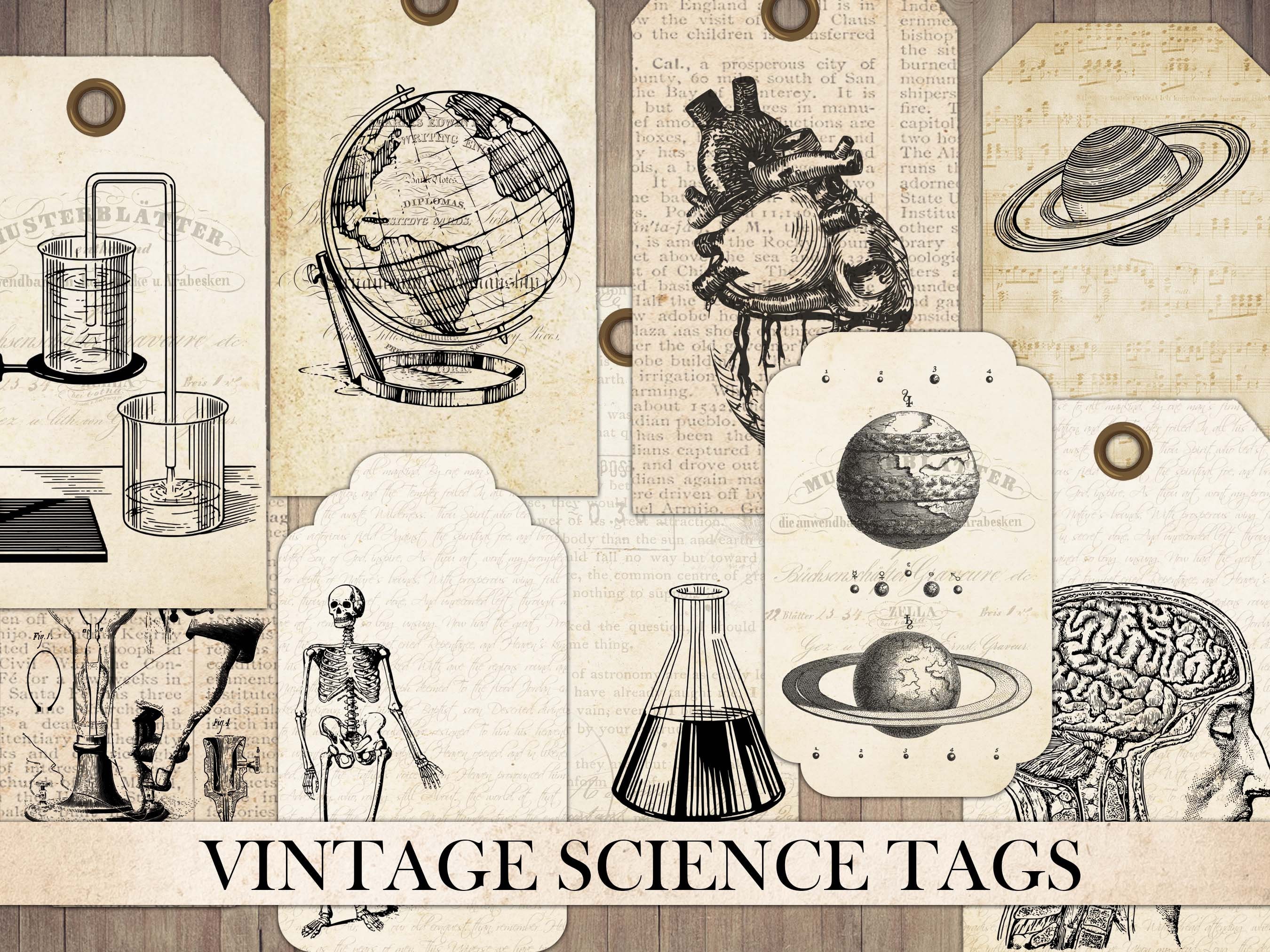 Vintage Science Tags: Junk Journal Ephemera (instant Download) - Etsy