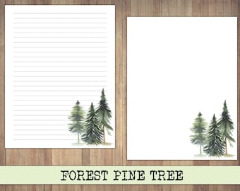 Printable Forest Stationery Letter Writing Paper Penpal - Etsy