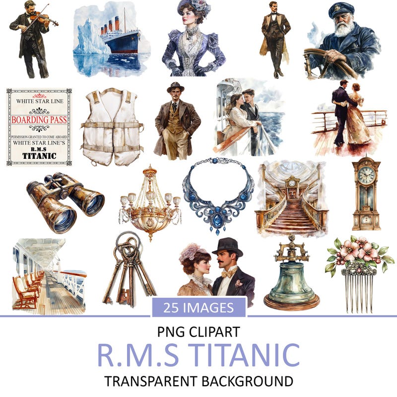 Titanic Ship Illustration - Etsy