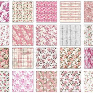 Pink Farmhouse Roses: Seamless Vintage Scrapbook Paper (digital ...