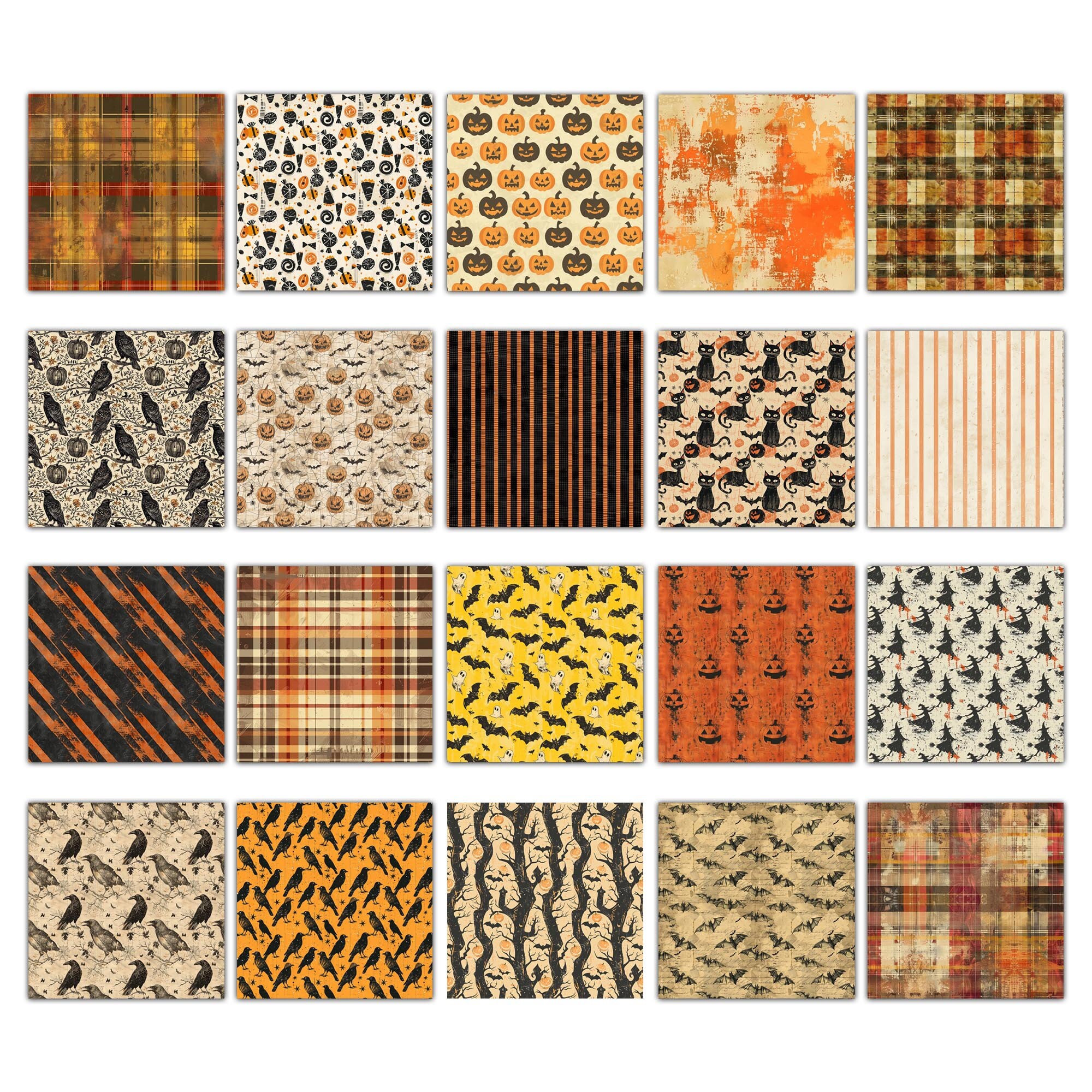 Halloween Scrapbook Paper: 20 Seamless Fall Patterns (PDF Download) - Etsy