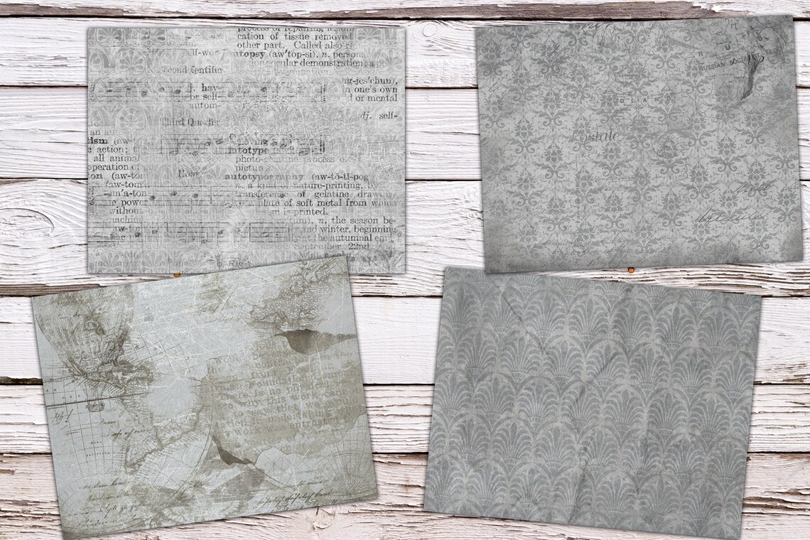 Digital Gray Journal Paper Distressed Pages Vintage Gray - Etsy