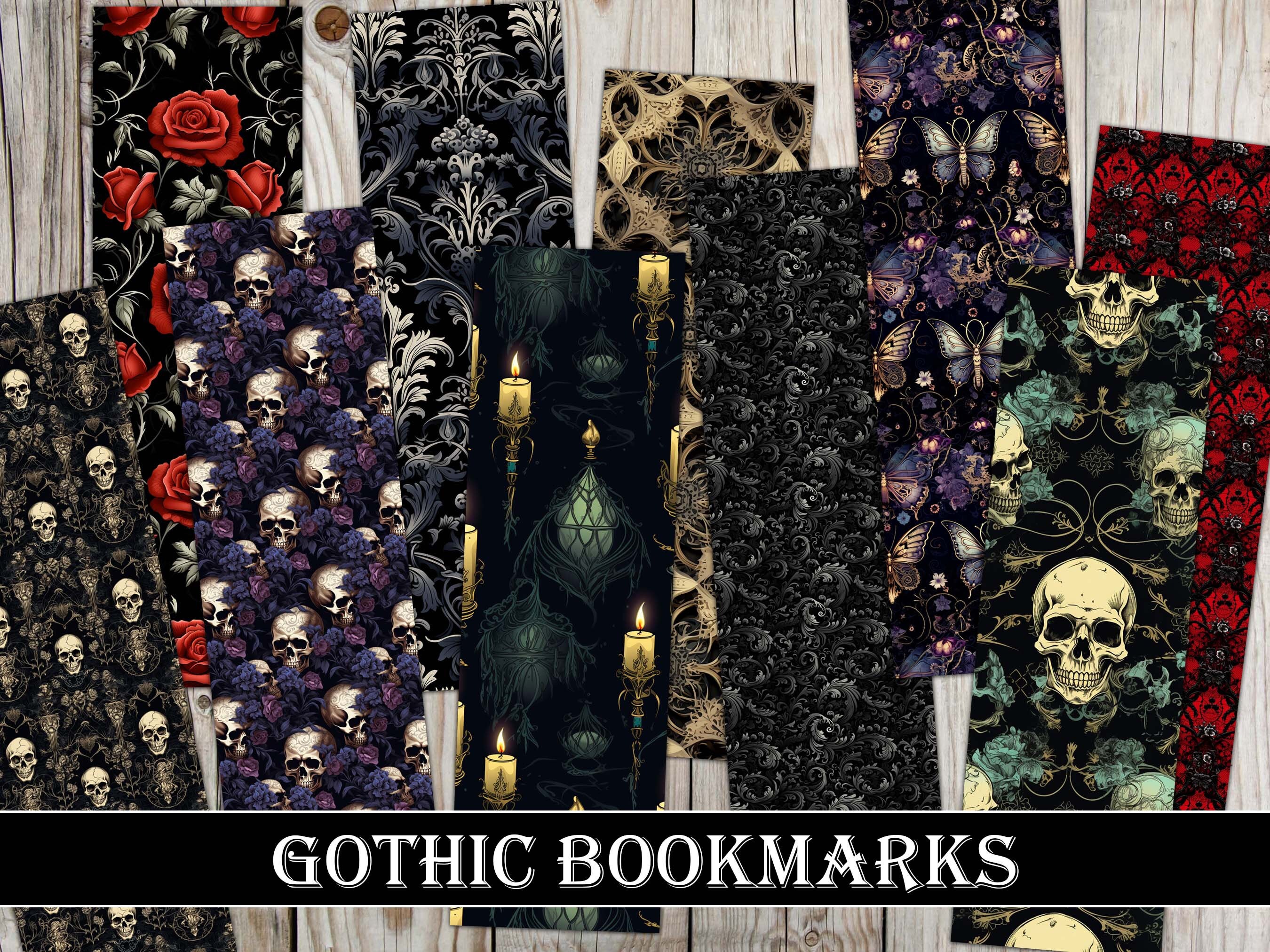 Printable Gothic Bookmarks Vintage Style Goth Ephemera Fussy - Etsy
