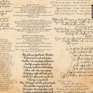 Vintage Poetry Overlays: Classic Literature Textures (digital Download ...