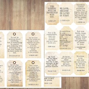 Vintage Bible Verse Tags: Printable Junk Journal Ephemera (digital ...
