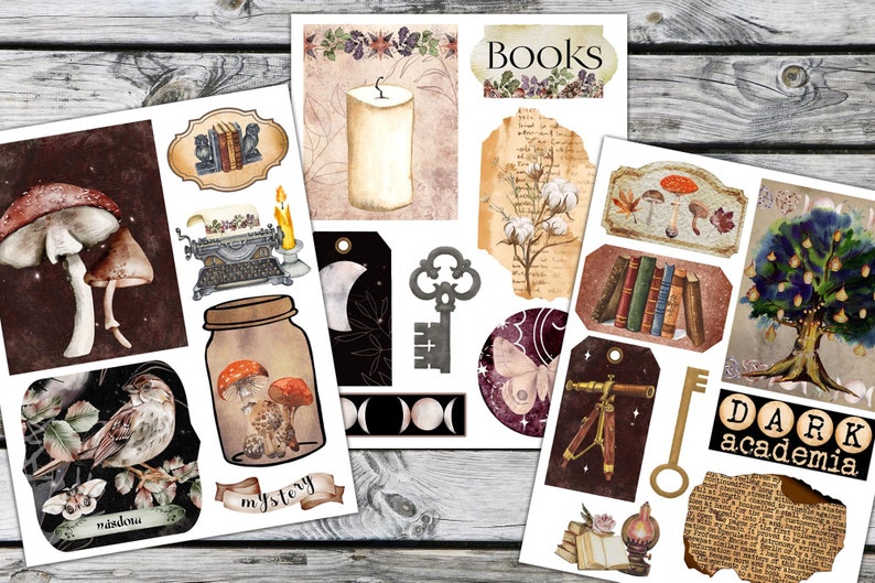 Dark Academia Ephemera Kit: Bookish Junk Journal Supplies (PDF) - Etsy