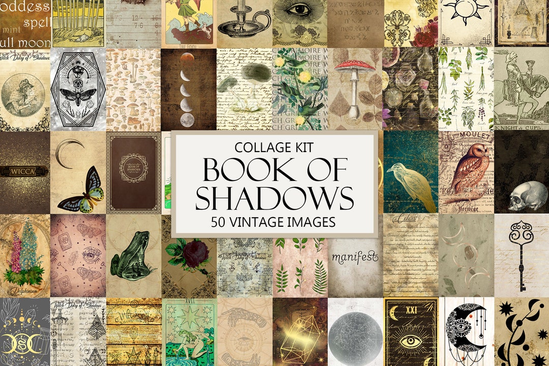 DIGITAL Book of Shadows Collage Kit, Wall Art, Scrapbook Ephemera, Junk ...