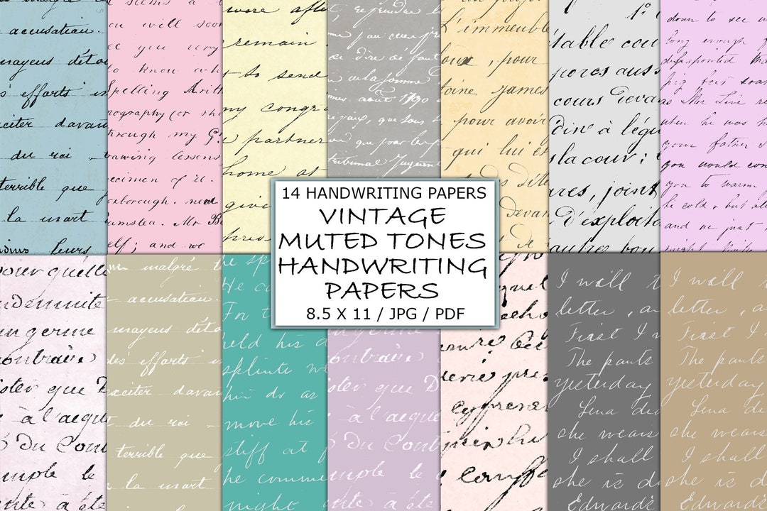 Printable Handwriting Papers, Muted Tones, Pastel Letters, Junk Journal ...