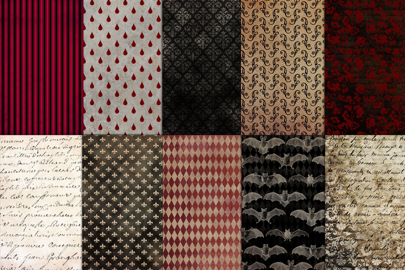 Vampire Grunge, Scrapbook Papers, Distressed Design, Junk Journal Pages ...