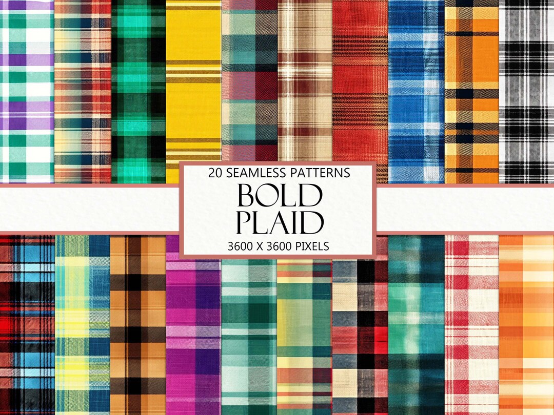 Seamless Bold Color Plaid Images, Vintage Linen Textures, Flannel ...