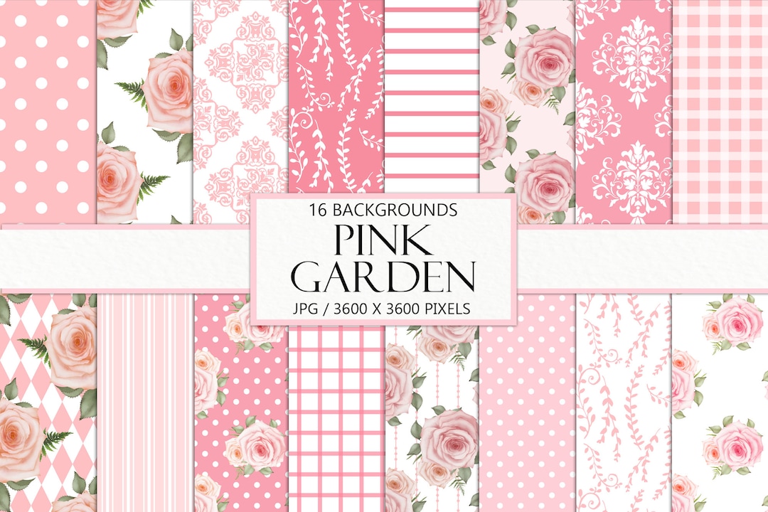 Seamless Rose Garden, Scrapbook Papers, Junk Journal, Roses, Pink ...