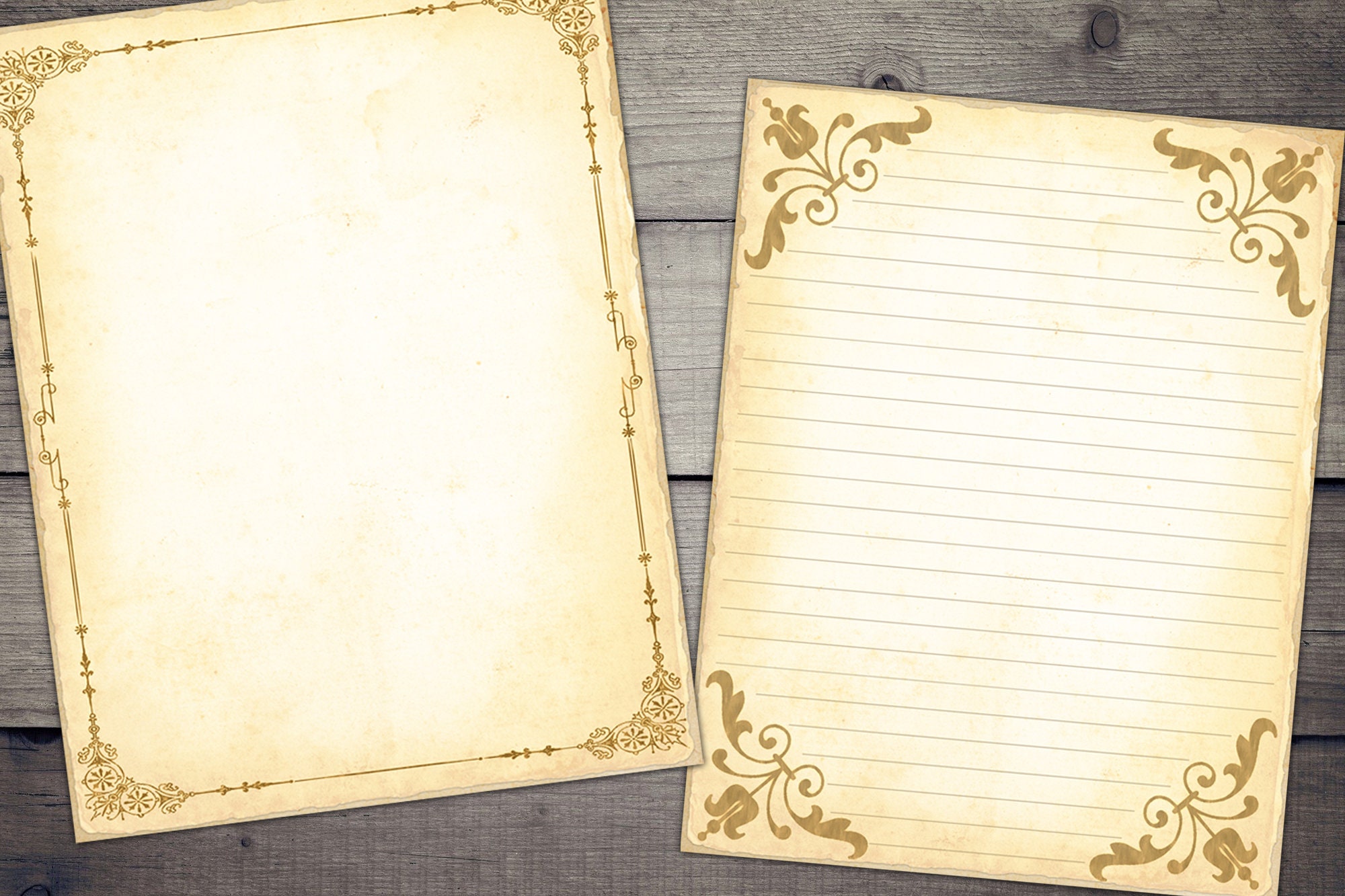 Printable Vintage Border Paper Antique Junk Journal Papers - Etsy