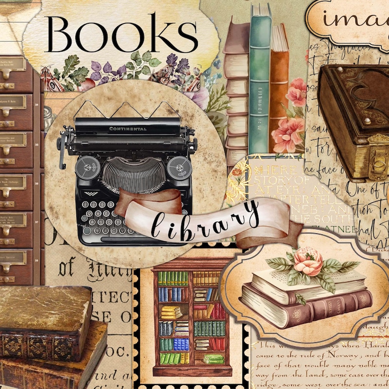 Book Readers Fussy Cuts - Etsy UK